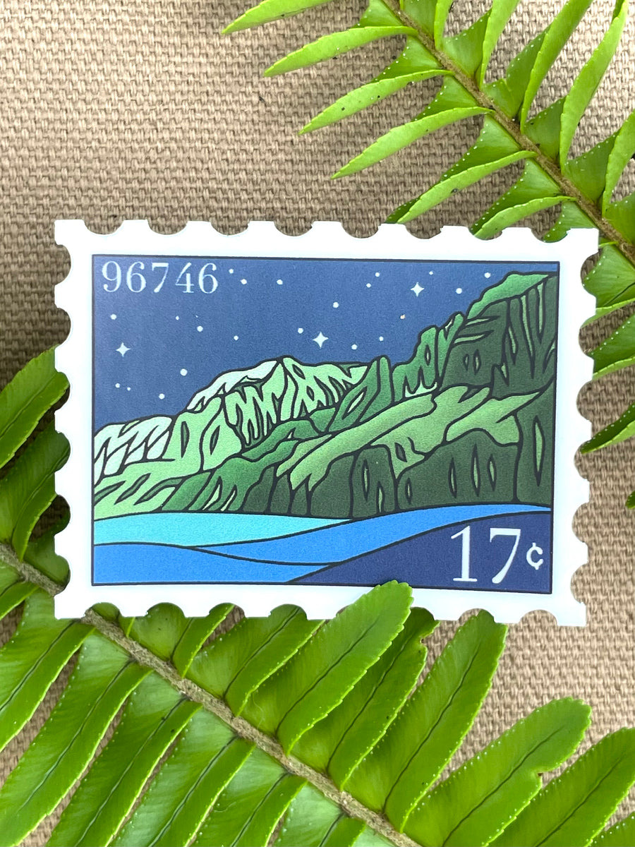 Nā Pali Coast Post Stamp Sticker – jahierstudio